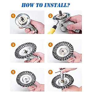 QHALEN 8 Inches Heavy Duty Steal Wire Brush Cutter Trimmer Head with Adapter Kit for String Trimmers, Rust Removal, Lawn Mower
