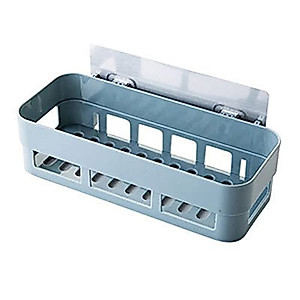 PDGJG Wall Mounted Bathroom Shelf Rack Suction Wall Toilet Shelf Plastic Storage Rack Household Kitchen Bathroom Organizer ( Color : D , Size : 26*11.5*7cm )