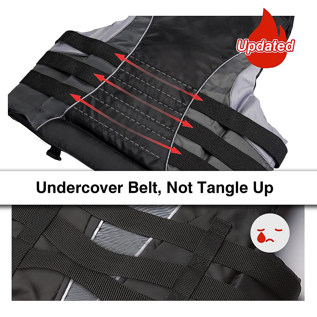 Leader Accessories Adult Universal Personal Flotation Device USCG Approved Life Jacket Vest (Black, L)