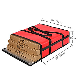 musbus Pizza Carrier Insulated Bags Large for Deliveries, Insulated Pizza Carrier Delivery Bag 20x20 Food Bag for Personal and Professional Use
