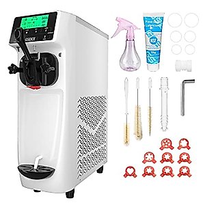 GSEICE Commercial Ice Cream Maker Machine for home,3.2 to 4.2 Gal/H Soft Serve Machine,Single Flavor Ice Cream Maker,1050W Countertop Soft Serve Ice Cream Machine With 1.6 Gal Tank,LED Panel,
