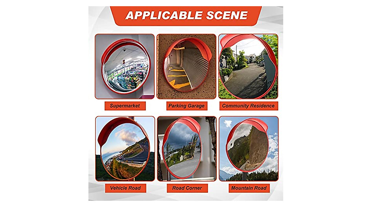 Safety Convex Mirror - 2 Pack for Driveway & Parking