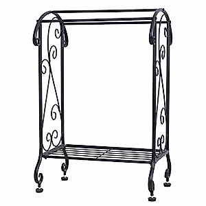 HopeHope Throw Blanket Storage - Living Room Decor - Bathroom Towel Rack Metal Free Standing Bath Towel Blanket Storage Organization, Rack for Bathroom, Bedroom, Laundry Room