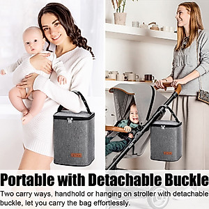 Breastmilk Cooler Bag Insulated & Reusable Baby Bottle Tote Bag for up to 6 Bottles 4 Large 9 Oz Bottles, Freezer Lunch Bag, Perfect for Daycare Travel or Back to Work Nursing Mom
