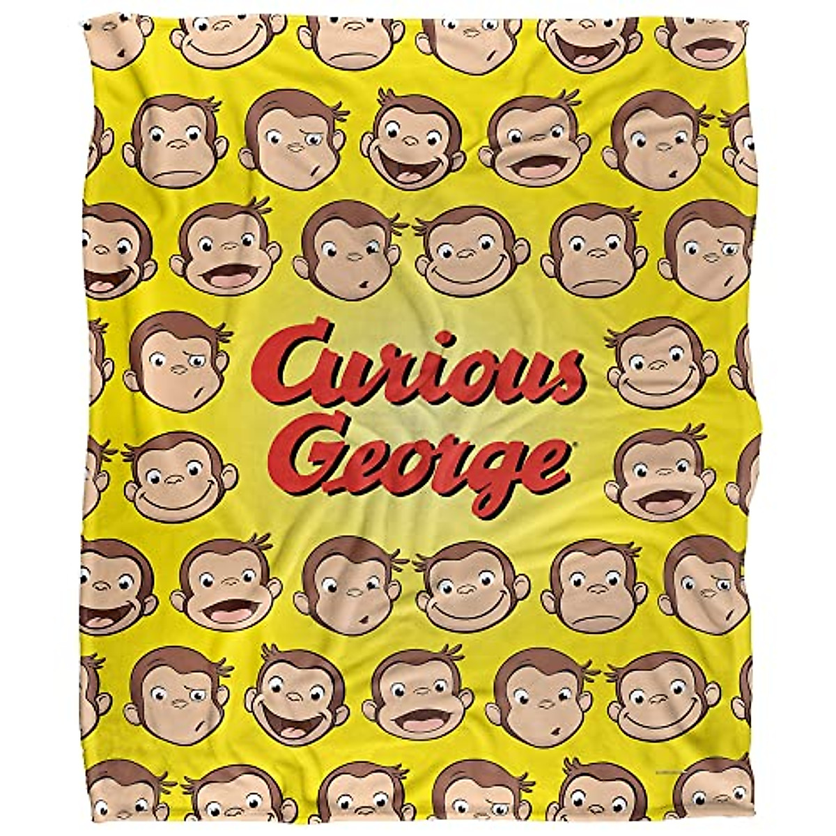 Curious George Heads Officially Licensed Silky Touch Super Soft Throw Blanket 50" x 60"