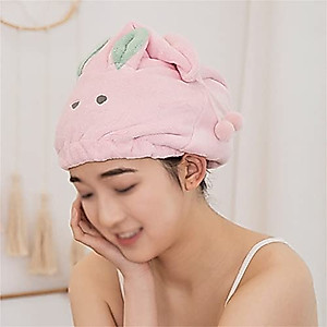 LYSLDH Microfiber Soft and Smooth Dry Hair Towel Cute Rabbit Shower Bandana Home Textile Towel Wearable Towel ( Color : Gray , Size