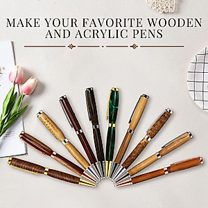 Colarr 20 Pcs 7mm Slimline Pen Kit with Refill Wood Turning Twist Pen Kit Lathe Turning Supplies for DIY Copper Pen Making Friend Teacher Students Gifts(Assorted Color, 20 Sets)