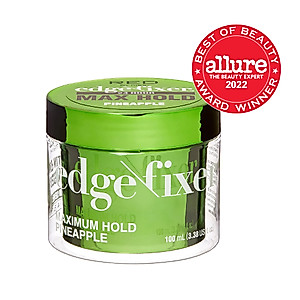 Red by Kiss Edge Fixer Hair Shine Gel, 24 Hour Max Hold, Non-Flaking, Biotin B7 Infused, Natural Styling, Professional Edge Control Wax, Perfect for Braiding (Pineapple)