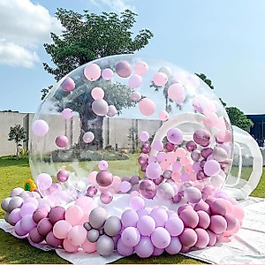 Inflatable Bubble House with 750w Blower, 550w Hand Pump, Reihipun Bubble Tent 10FT Waterproof Transparent Dome 6FT Tunnel for Home Party, Malls, Parks Event Exhibition