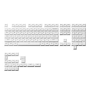 Akko Keycaps Top Printed Shine-Through with ASA Profile, White Keycaps PBT Double-Shot Keycaps for Mechanical Keyboards