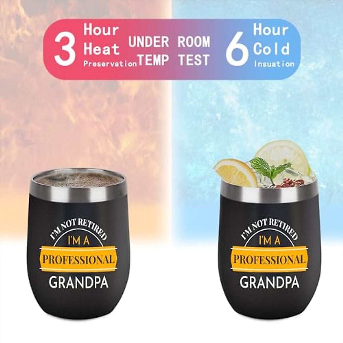 I'm Not Retired I'm A Professional Grandpa Tumbler With Lid And Straw For College