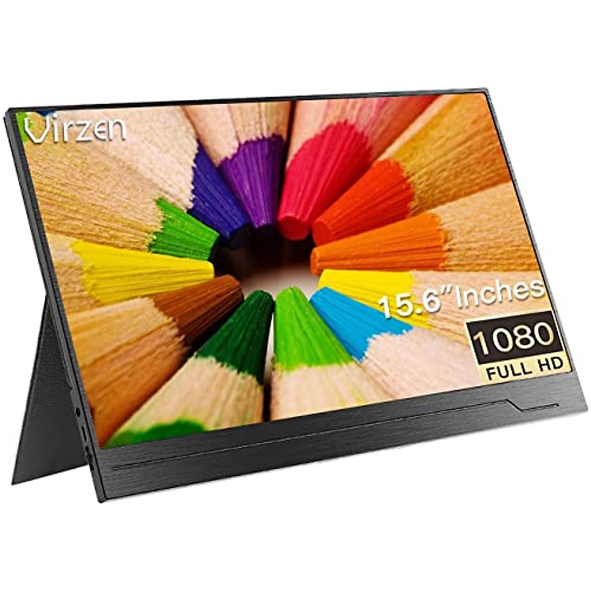 Portable Monitor 1920x1080 Display 15.6-inch Super Thin IPS Gaming Screen USB-C for Laptop Computer Mac Phone HDMI,PS4 Xbox,Nintendo,Raspberry pi, with Leather Case