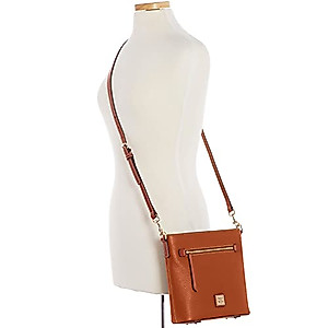 Dooney & Bourke Crossbody Bags for Women, Pebble Grain Leather Crossbody Messenger Bag with Zipper - Brown