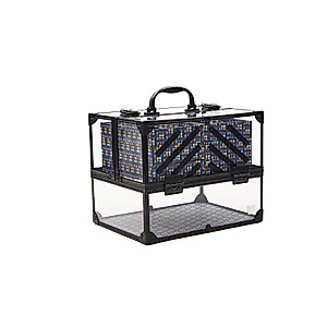 Caboodles Rainbow Rad - Neat Freak Makeup Organizer, Black Trim Rainbow Jacquard