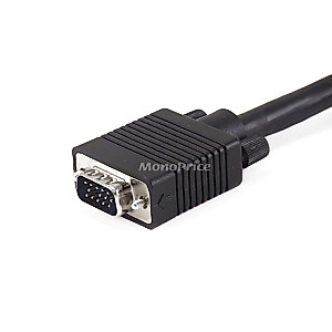 Monoprice VGA HD-15 to 5 BNC RGB Video Cable for HDTV Monitor cable - 6FT (Black)