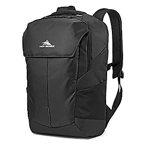 High Sierra Access Pro Backpack with 17-Inch Quilted Laptop Sleeve, Large Organization Pocket and Reflective Straps, Black