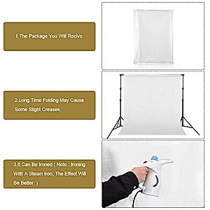 UTEBIT White Backdrop 5ft x 6.5ft Polyester Photo Booth Portrait Photography Booth Wrinkle Resistant Backdrops Sheet for Photography Studio, YouTube, Video and Television (Stand Not Include)