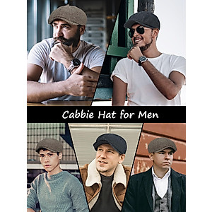 2 Pack Newsboy Hats for Men Classic 8 Panel Wool Blend Ivy Hat