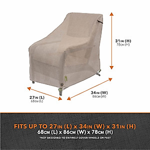 Modern Leisure Basics Patio Chair Cover - Waterproof Fabric - Outdoor Furniture Protection Perfect for Patio, Deck, and Porch - 27" L x 34" W x 31" H - Sandstone