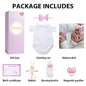 ZTDOLL Lifelike Reborn Baby Dolls 18 Inch, Handmade Realistic Newborn Girl, in Soft Vinyl and Weightd Body for Daughter, Mother, Birthday Gifts