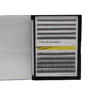 1Tray,400-count Beauty Nature Long Fishtail Style Individual Fake False Eyelashes Clusters Mixed 8-16mm High Volume 3D Eye Lashes Extensions Makeup Tools (8-16MM)