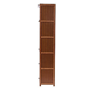 Gdrasuya10 10 Tier Shoe Rack, Tall Bamboo Shoe Storage Cabinet with Doors Freestanding Shoes Storage Shelf Organizer for Entryway Living Room Bedroom, 27.58 x 12.60 x 67.72in