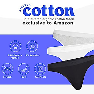 MeUndies – Women’s Stretch Cotton Mid Rise Thong - Comfortable Panties –Amazon Exclusive Fabric