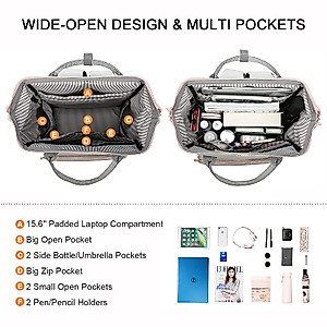 LOVEVOOK Laptop Backpack for Women Work Backpack Purse 15.6 Inch Travel Bookbag Nurse Teacher Bag