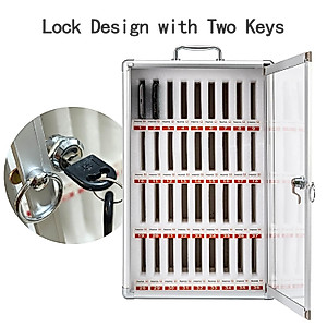 AiMaKoDo Phone Lock Box, Cell Phone Cabinet,36 Slot Aluminum Alloy Pocket Mobile Phone Safe Storage Cabinet, with Lock, Wall Mounted, Portable for Classroom, Office, Gym (36 Slot)