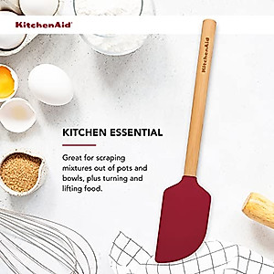 KitchenAid Universal Bamboo Handle Scraper Spatula, 11-Inch, Red