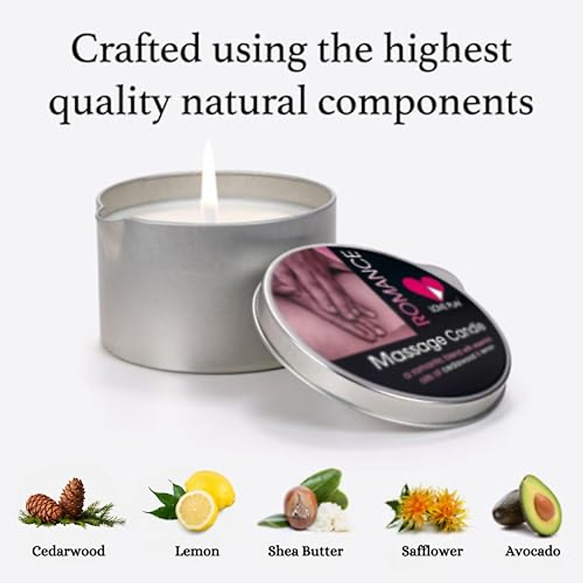 Massage Oil Candle for Pure Relaxation and Home SPA - Vegan Moisturizing Body Oil - Hydrating Skin Care with Essential Oils (6.76oz)