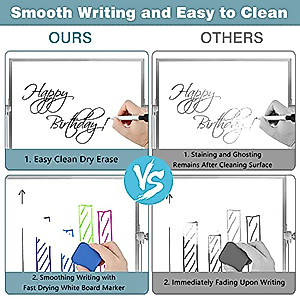 OWill Dry Erase White Board, 8” X 12” Small Whiteboard with Stand, Mini Whiteboard A4 Magnetic Desktop Board & Portable Double-Sided White Board Easel for Kids Drawing in School & Home
