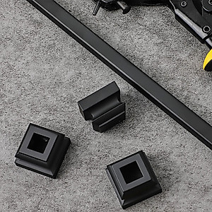 Iron Baluster Shoes Stair Flat Shoe with Screw for 1/2 Inch Square Scroll Basket Twist Knuckle Staircase Balusters Metal Spindle Railing, Satin Black (96 Pcs)