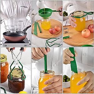 Tisovixo Canning Kits, Canning Supplies Boxed Set, Stainless Steel Set, Jar Lifter, Folding Rack, Tongs, Complete Multifunctional Canning Tools, Canning kit includes wide mouth funnel for jars