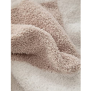 Ultra Soft Classic Checkerboard Chessboard Knitted Throw Blankets Lattice Fluffy Microfiber Lightweight Warm Cozy Bed Blankets Decor for Couch Sofa Bed (Beige, 51"X63")