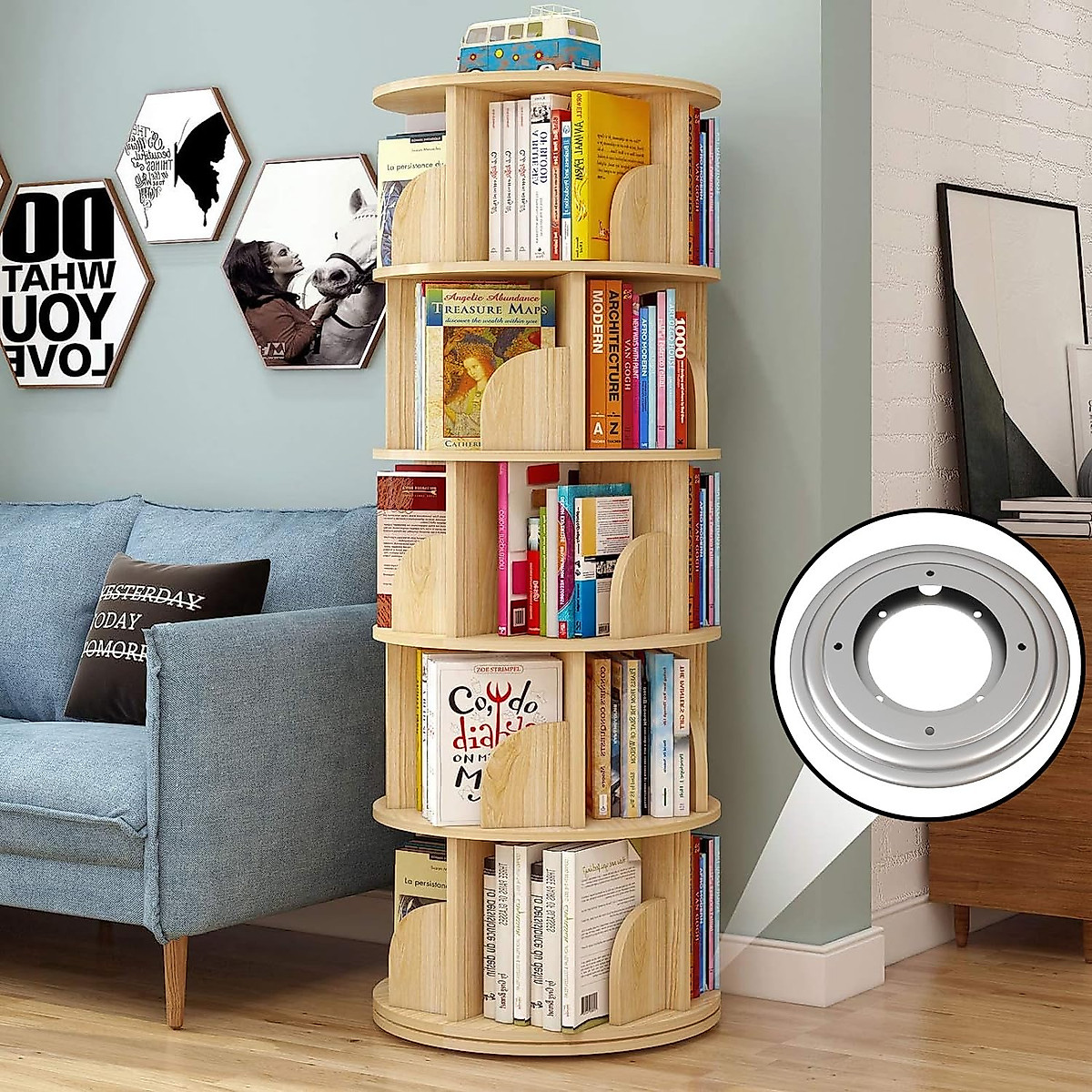 RHBLME 2 Pack 9 Inch Lazy Susan Hardware, 360° Rotating Bearing Plate 5/16" Thick, 750lbs Heavy Duty Lazy Susan Turntable Swivel Base for Rotating Table, Kitchen Cabinet, Serving Tray