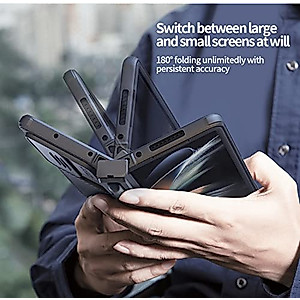 COCOING for Samsung Galaxy Z Fold 4 Case with S Pen Holder & Slide Camera Cover & Screen Protectors,Hinge Protection with Hidden Kickstand Phone Case for Samsung Galaxy Z Fold 4(2022) Black