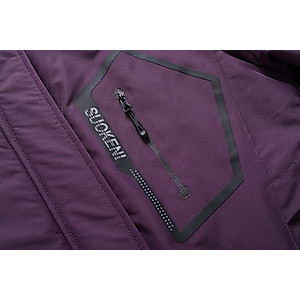 SUOKENI Women's Waterproof Warm Winter Snow Coat Hooded Raincoat Ski Snowboarding Jacket