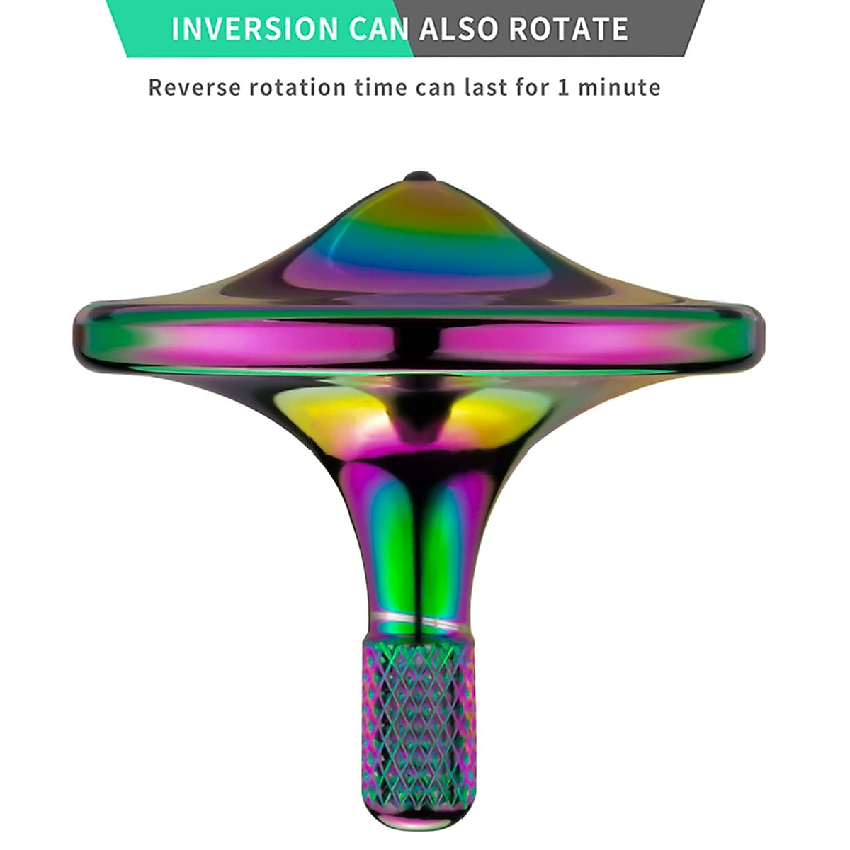 CHEETOP Precision Metal Spinning Top, Spin Smooth for A Long Time, Best Spin Time Over 8 Minutes, Perfect Balance Well Made EDC Desktop Gyro Toy for Office for Adults | Unique Gift (Iridescent)