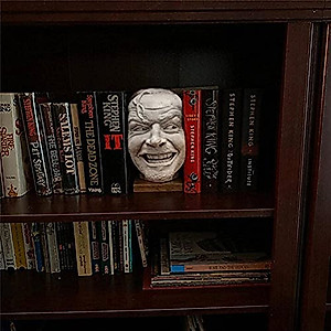 BNKK Jack Nicholson Sculpture Book Ends Library Sculpture Resin Bookend Desktop Ornament Book Shelf for Your Study,Living Room Ornament Decoration, White, (JJ04500851_whit1-6726-1800171201)