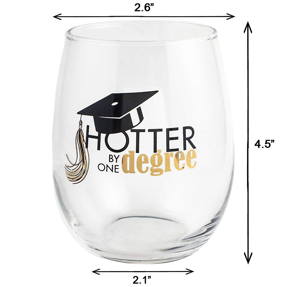 Hotter by One Degree Stemless Graduation Wine Glass, 15 oz