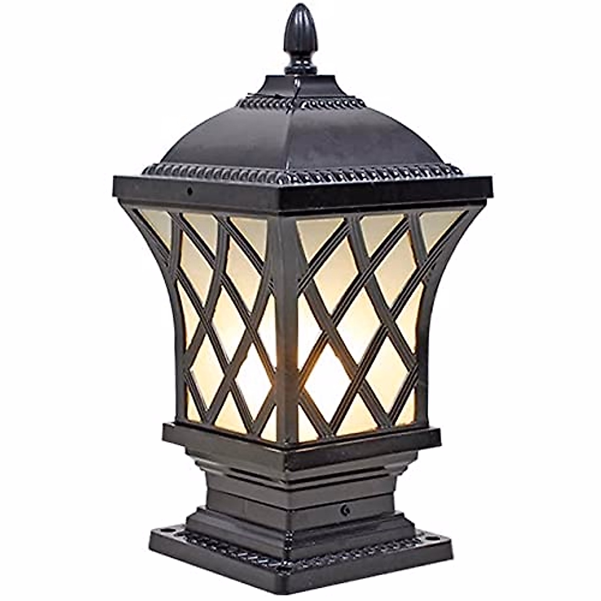 Outdoor Post Lights Pole Lantern Lighting Fixture European Grid Atmosphere Exterior Outdoor Post Lantern Garden Lights Waterproof IP54 Pillar Lights Decoration Garden Terrace Courtyard Lane Fence Colu