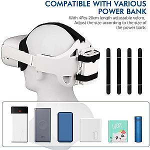 Elite Head Strap for Oculus Quest 2, YIZEIJOB VR Quest 2 Accessories Replacement Strap with Battery Holder Bracket, Adjustable Lightweight Reduce Face Pressure