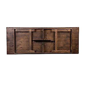 Flash Furniture Hercules Series 9' x 40" Rectangular Antique Rustic Solid Pine Folding Farm Table & Hercules 40" x 12" Antique Rustic,Solid Pine Folding Farm Bench
