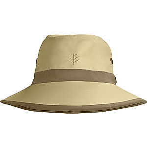 Coolibar UPF 50+ Men's Women's Matchplay Golf Hat - Sun Protective (Large/X-Large- Tan/Khaki)