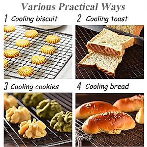 Air Fryer Basket, Compatible for Cuisinart TOA-60 Serie/TOA-65 Air Fryer, 304 Food-Grade Stainless Steel Wire Rack, Cooking and Baking for Convection Toaster Oven