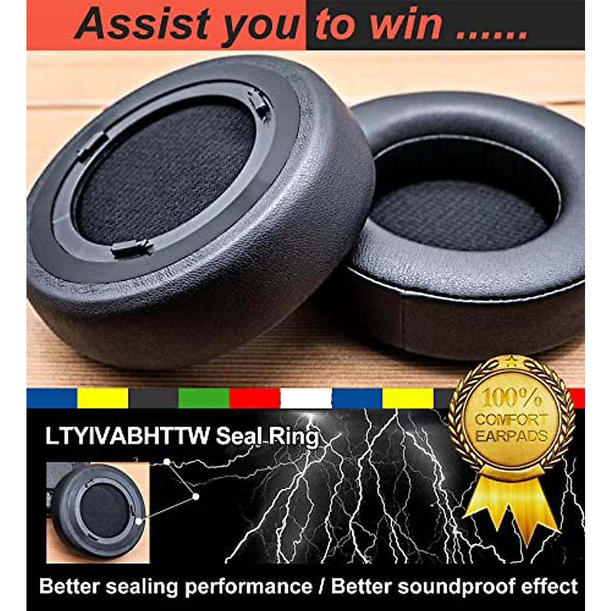 Virtuoso XT Earpads - Compatible with Virtuoso RGB Wireless SE Gaming Headset, with Microphone Foam I Thicker Memory Foam Replacement Ear Cushion (Black)