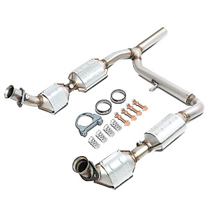 DNA MOTORING Factory Style Catalytic Converter Exhaust Y-Pipe Replacement Compatible with 04-06 F150 / 2006 Mark LT 5.4 4WD Only, OEM-CONV-026