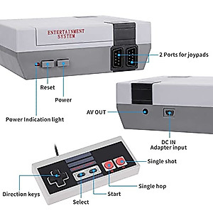 Classic Retro Game Console, 8-Bit Gaming System, Built-in 620 Video Games and 2 Classic Controllers, AV Output Video Games for Ideal Gift for Kids and Adults