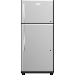 Full Size Refrigerator 18 Cu Ft with Top Freezer, Double Door, Low noise, Removable Glass Shelves, for Home, Office, Garage, Adjustable Temperature Settings, Stainless Steel